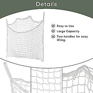FLKQC Full Day Slow Feed Hay Net Bag Horse Feeding Large Feeder Bag with Small Holes Feed Horse Reduces Horse Feeding Anxiety and Behavioral Issue(36" Length x 23.6" Width)