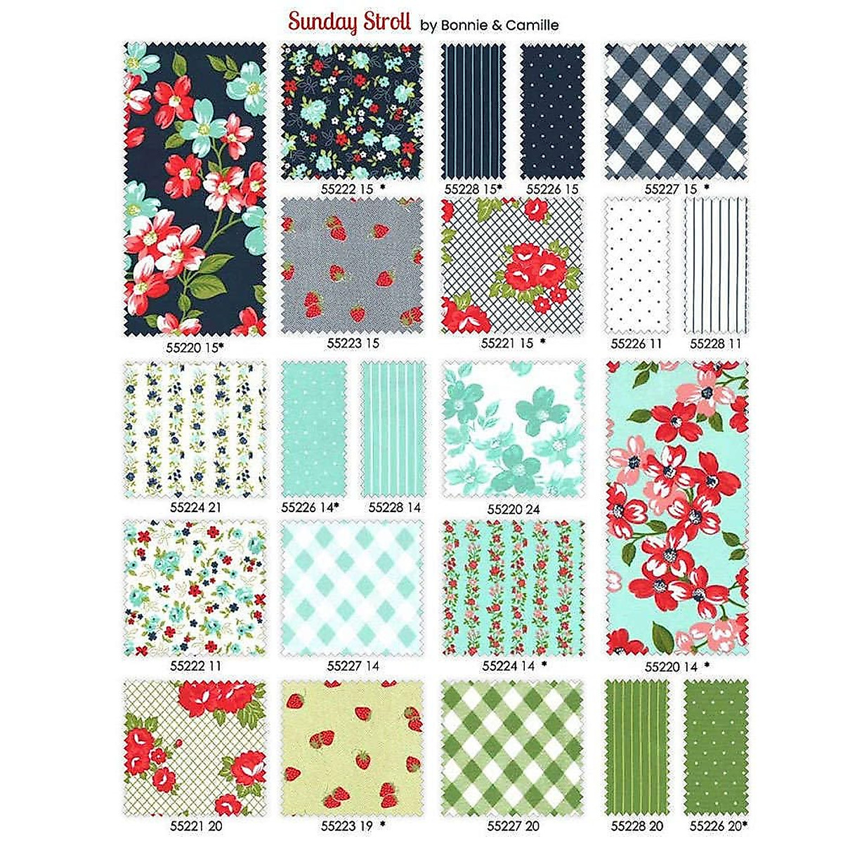 Sunday Stroll Layer Cake®, 42-10" Precut Fabric Quilt Squares by Bonnie & Camille