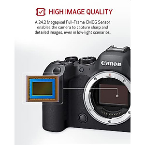 Canon EOS R6 Mark II - Full Frame Mirrorless Camera (Body Only) - Still & Video - 24.2MP, CMOS, Continuous Shooting - DIGIC X Image Processing - 6K Video Oversampling - Advanced Subject Detection