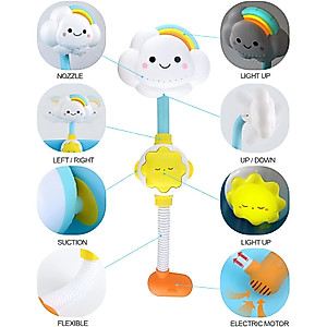 Electric Shower Bath Toy Sprinkler Head - Rainbow Cloud Spray Water Baby Toddler Toy for Kids Bathtub and Bathtime Fun