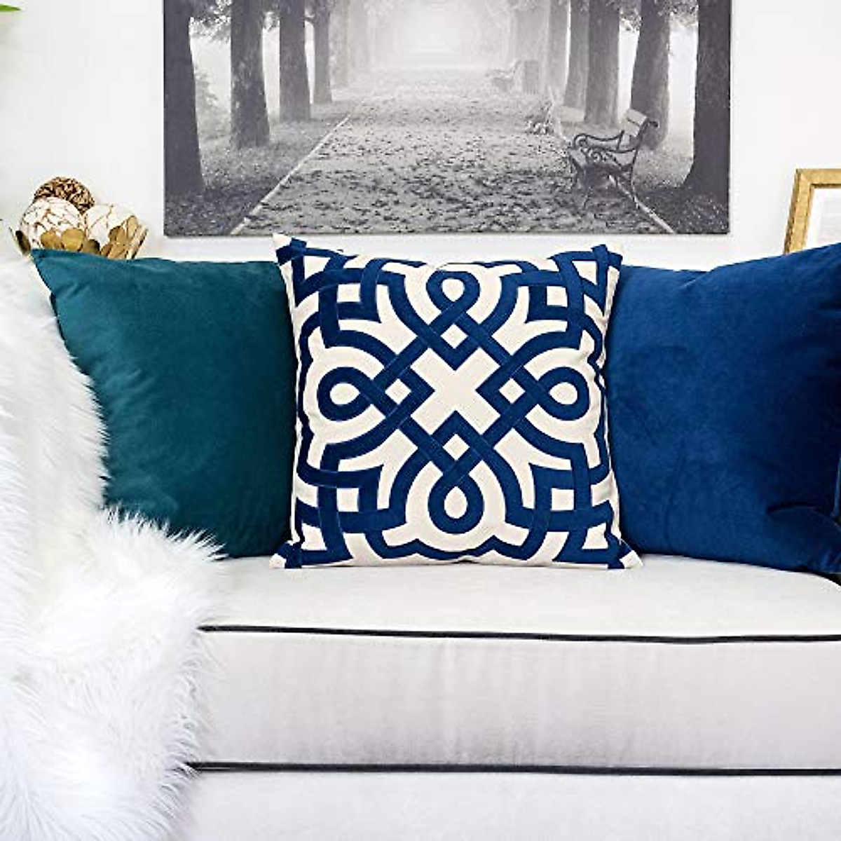 Homey COZY Ivy Throw Decoration Pillow, 1 Count (Pack of 1), Indigo