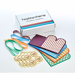 Hayley Cherie - Gift Treat Boxes with Ribbons and Thank You Stickers (20 Pack) - 6.5 x 4 x 4 inches - Thick 400gsm Card - For Cookies, Goodies, Candy, Parties, Christmas, Birthdays, Weddings