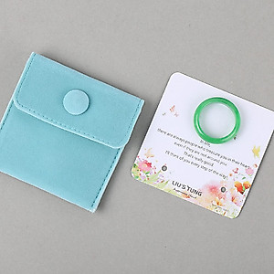 LIU'S TUNG Jade Ring For Women For Teen - Good Luck Jewelry with Wide Band Wedding Ring Size 4-12 (6)