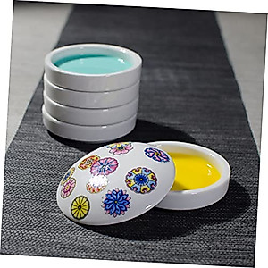 1 Set 5 Layers of Ceramic Coloring Watercolor Paint Palette Oil Paint Palette Paint Ceramic Mixing Trays Water Color Mixing Plates Artist Mixing Trays Multipurpose Ink