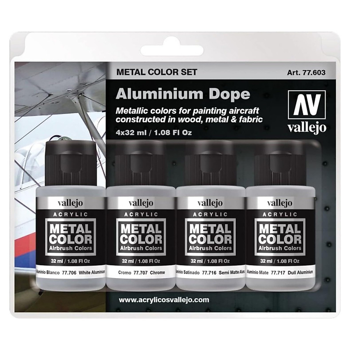 Vallejo Acrylicos Metal Color Jet Exhaust Paint Set, black, 1 Fl Oz (Pack of 1)