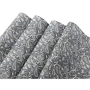 Picheng Paisley Flower Faux Leather Sheets: Paisley Cashew Flower Faux Leather Rolls 13.8"X53"(35cmX135cm) PU Solid Faux Leather Sheet for Making Crafts, Sewing DIY Projects (Paisley Flower-E)