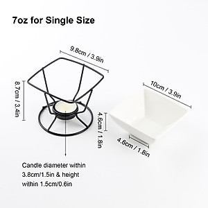 Kcgani 4Pcs Ceramic Butter Warmers Set for Chocolate Butter Cheese, 7oz Porcelain Butter Warmers Set for Seafood, Butter Warmer Pot Ceramic Sauce Bowl for Fruit, Dessert, Snack, Steaks, Square