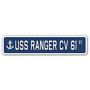 USS Ranger CV 61 Street Sign us Navy Ship Veteran Sailor Gift