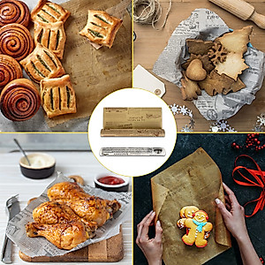 MEGXIT 2Pcs Parchment Paper Roll,Non-Stick,Waterproof,Greaseproof,High Temperature Resistant Baking Paper Roll,Parchment Paper Roll for Baking, Cooking, Grilling, Air Fryer-Brown+White