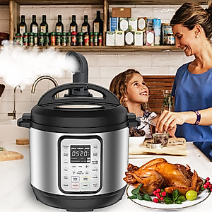 GXF Steam Release Diverter, Silicone Black Steam Diverter Kitchen Accessories for Instant Pot DUO,DUO Plus, Smart Pressure Cooker, Compatible With Mini, 3 Qt 5 Qt 6 Qt 8 Qt Pressure Valve (DUO/Smart)