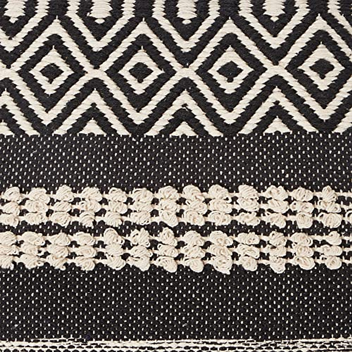 · REDEARTH · Boho Textured Throw Pillow -Cushion Covers Woven Tufted Decorative Farmhouse Cases Set for Couch, Sofa, Bed, Chair, Dining, Patio, Outdoor; 100% Cotton (18"x18") Pack of 2