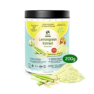 3x Bionutricia Fresh Natural & Concentrate Lemongrass Extract Powder, No Flavour, No Additives, No Artificial Colours