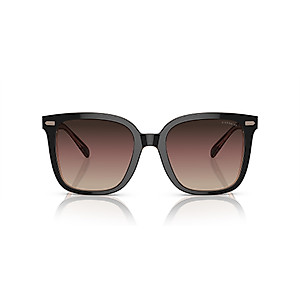 Coach HC8381U Universal Fit Sunglasses, Black/Transparent Blush/Brown Purple Grey Gradient, 54 mm