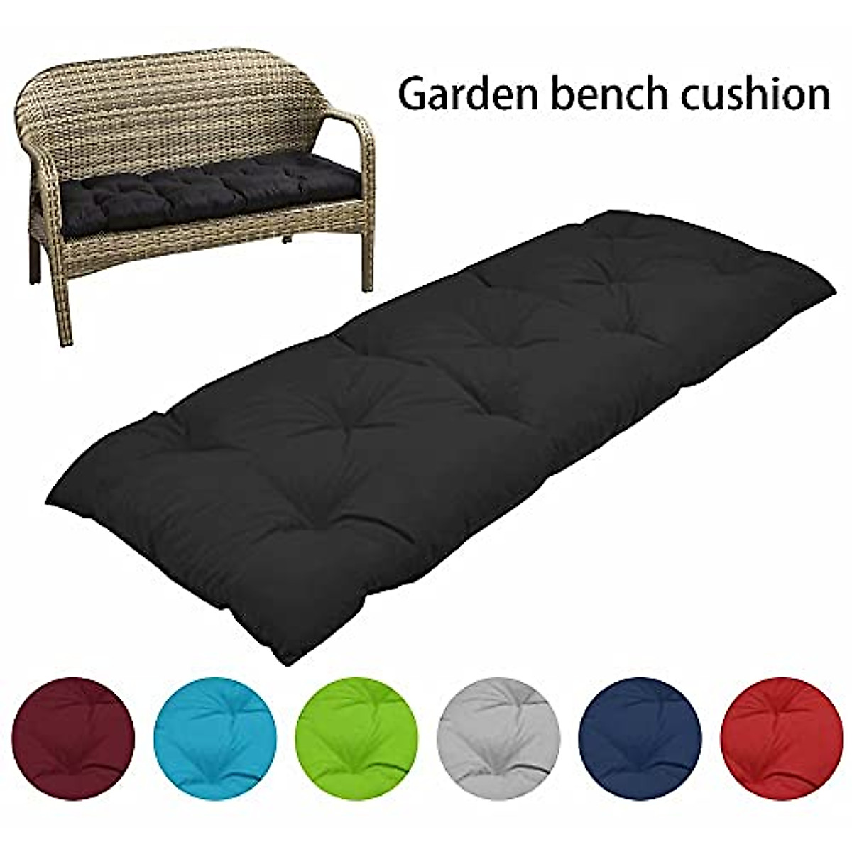 Yddsky Waterproof Indoor/Outdoor Garden Bench Seat Cushions,Thicken Patio Bench Soft Rocking Chairs Pad Lounger Seat for Wicker Loveseat Settee (59 X 19.6 in,Turquoise)