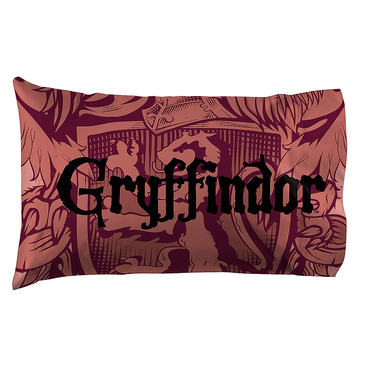 Jay Franco Harry Potter House of Gryffindor Reversible Pillowcase, Standard, Maroon