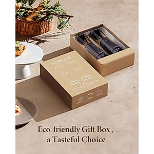 Electric Salt and Pepper Grinder Set with 4.5oz Large Capacity, Stainless Steel Rechargeable Salt and Pepper Grinder with 1.8" Wide Mouth, Storage Base,Adjustable Coarseness, and One-Hand Operation