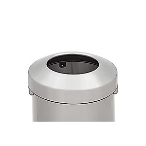 Rubbermaid Commercial Products Refine Decorative Container, 23 Gallon, Round Stainless Steel Trash Can