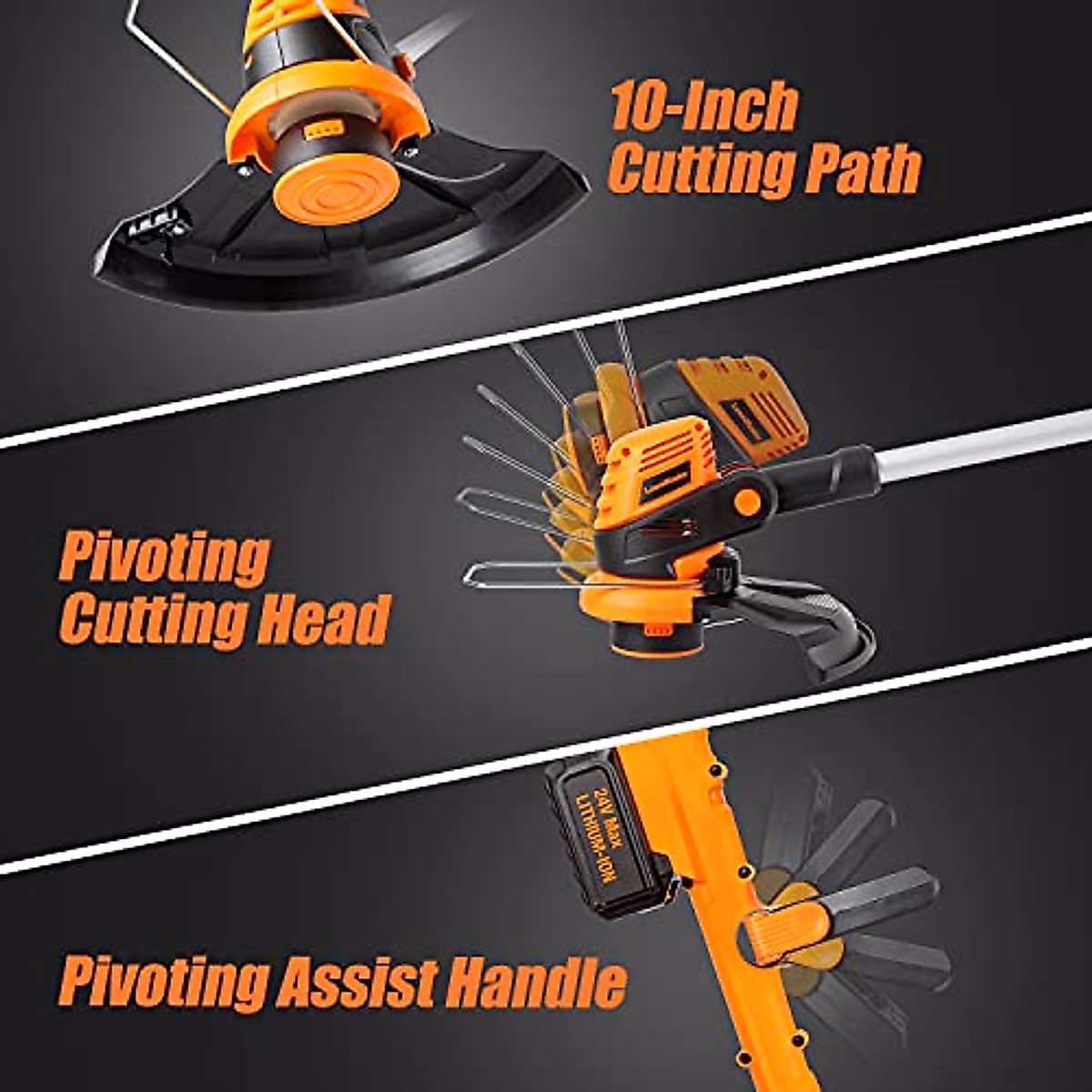 LawnMaster 20VMWGT 24V Max 13-inch Lawn Mower and Grass Trimmer 10-inch Combo with 4.0 Ah Battery and Charger