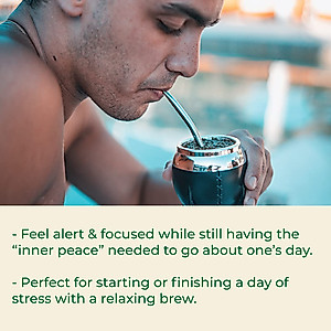 Mate Starter Pack - Mate Gourd - Milonga Yerba Mate - Easy to remove yerba - No curation necessary (Black, Narrow)