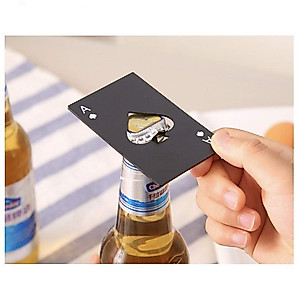 CheeseandU 12pcs Bottle Opener, Stainless Steel Spades A Creative Poker Shaped Casino Bottle Opener Suits for Wallet Beer Bottle Opener Beer Starter,Black