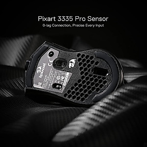 Redragon M808 Storm Pro Wireless Gaming Mouse, RGB Honeycomb Form - 16,000 DPI Optical Sensor - Programmable Macro Buttons - Precise Registration