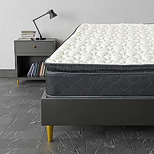 Continental Sleep 9-Inch Foam Encased Pillowtop Pocketed Coil Innerspring Fully Assembled Mattress, Good for The Back, King, White