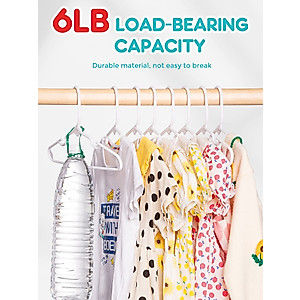 Smartor White Plastic Baby Hangers, Kids Hangers with Dividers, Baby Clothes Hangers for Closet, Cute Baby Hangers for Nursery, Clothing Hangers for Infant, Baby, Kids, Newborn, nursery-60 Pack