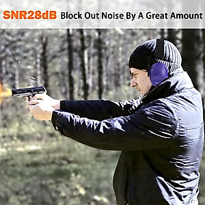 HUARUI Noise Cancelling Ear Muffs, Ear Protection Safety Earmuffs for Shooting, Noise Reduction for Adults Kids Autism Hearing Protection (Light Purple)