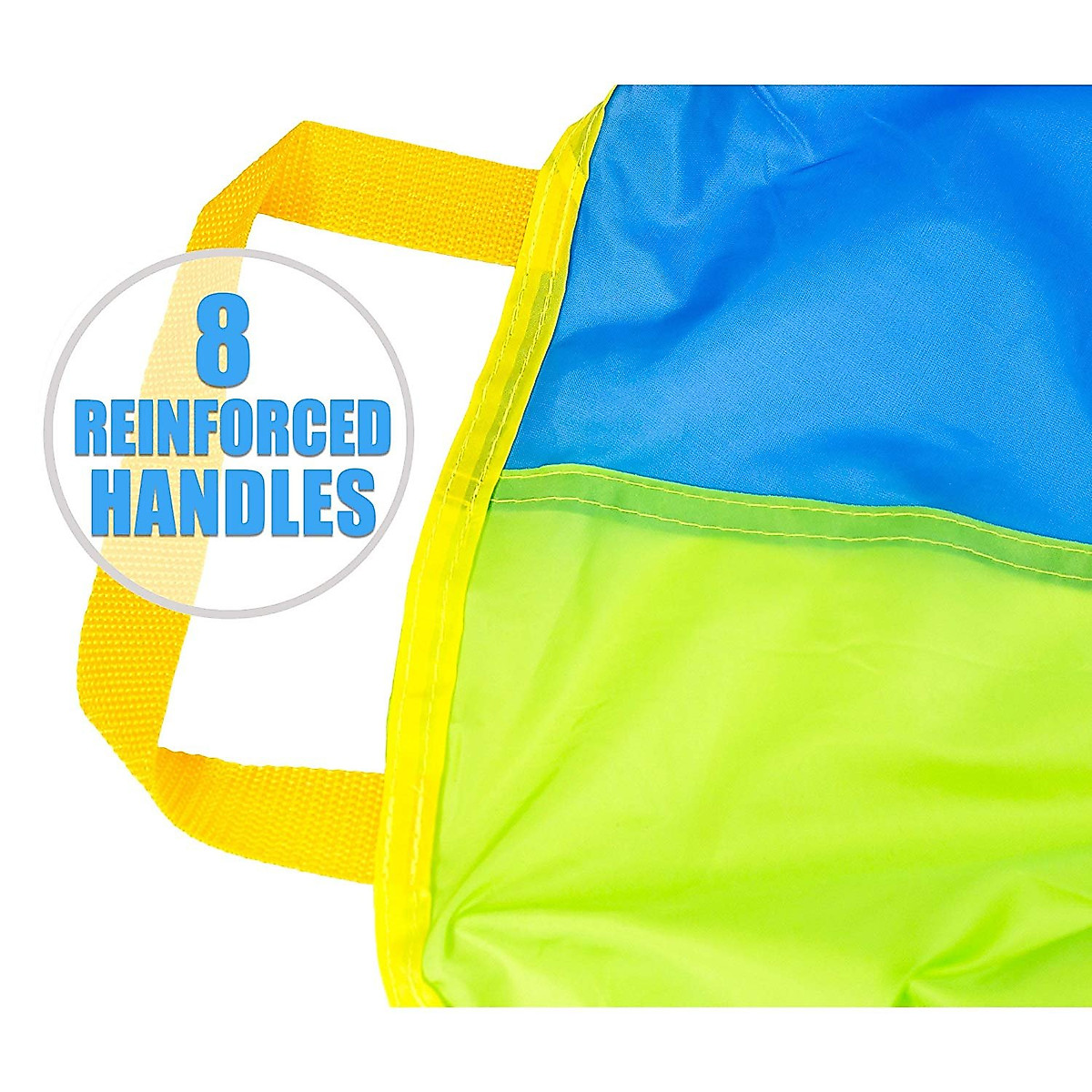 Play Platoon Rainbow Parachute Toy for Kids, 6 ft Play Parachute Game for Kids with 8 Handles, Parachute for Kids, PE Equipment for Elementary School Gym Class, Backyard/Indoor Play Equipment