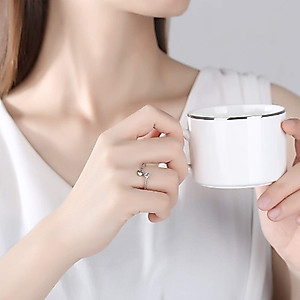 VIKI LYNN Semicolon Rings 925 Sterling Silver CZ Open Adjustable Ring Inspirational Jewlry for Women