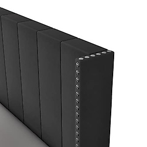 Anwickmak Modern Queen Bed Frame, Velvet Upholstered Wingback Platform Bed Frame Queen Size with Headboard, Low Profile Bed Frame, Sturdy Wooden Slats, Noise-Free, No Box Spring Needed (Black)