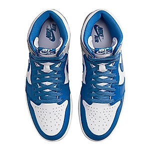 Men's Jordan 1 Retro High OG True Blue/White-Cement Grey (DZ5485 410) - 12