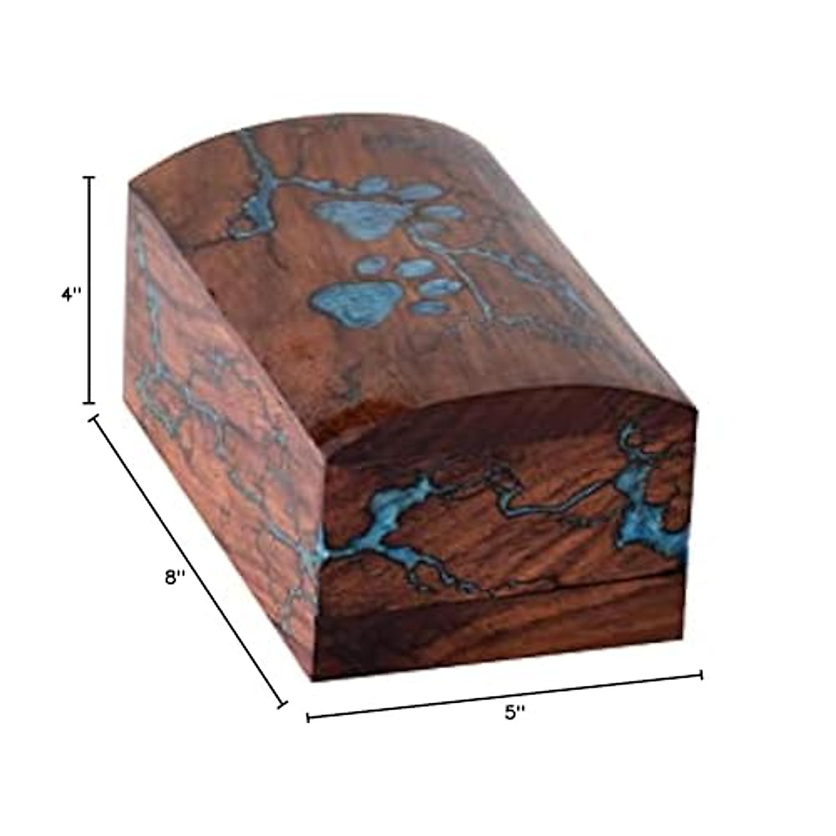 Pat Paw Cremation Urn Box For Ashes Wooden Rosewood Funeral Cremation Urns For Dog # Wooden Burial Urn Decorative Urn Box Loved Wooden Pet Urns Home Decors Adults Urn Box Leitenberg Design Urn (8 x 5 x 4 inch)