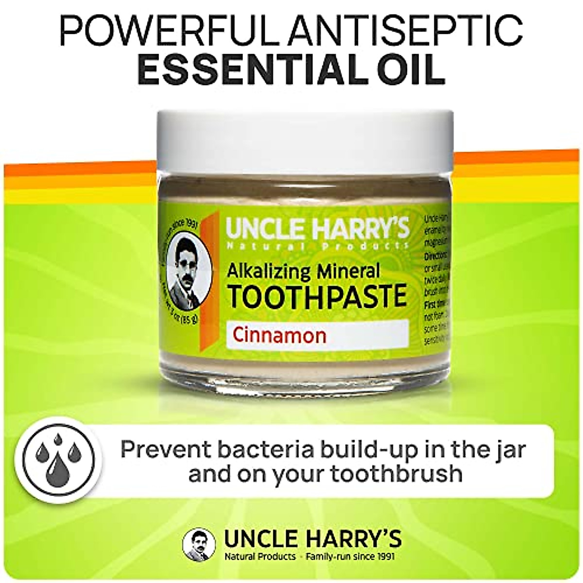 Uncle Harry's Cinnamon Remineralizing Toothpaste | Natural Whitening Toothpaste Freshens Breath & Promotes Enamel | Vegan Fluoride Free Toothpaste (4 Pack)