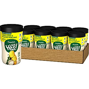 Campbell's Well Yes! Sipping Soup, Sweet Corn and Roasted Poblano Soup, Vegetarian Soup, 11.1 Oz Microwavable Cup (Case of 8)
