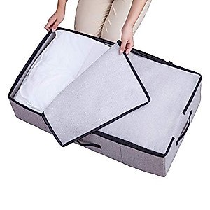 Valexbia Bedroom Storage Bag Large Capacity Organizer Grey Zippered Storage Bag 70 X 40 X 18 cm (LxWxH)