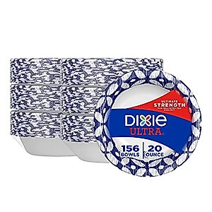 Dixie Ultra Disposable Paper Bowls, 20oz, Dinner or Lunch Size Printed Disposable Bowls, Packaging and Design May Vary, 26 Count (Pack of 6)