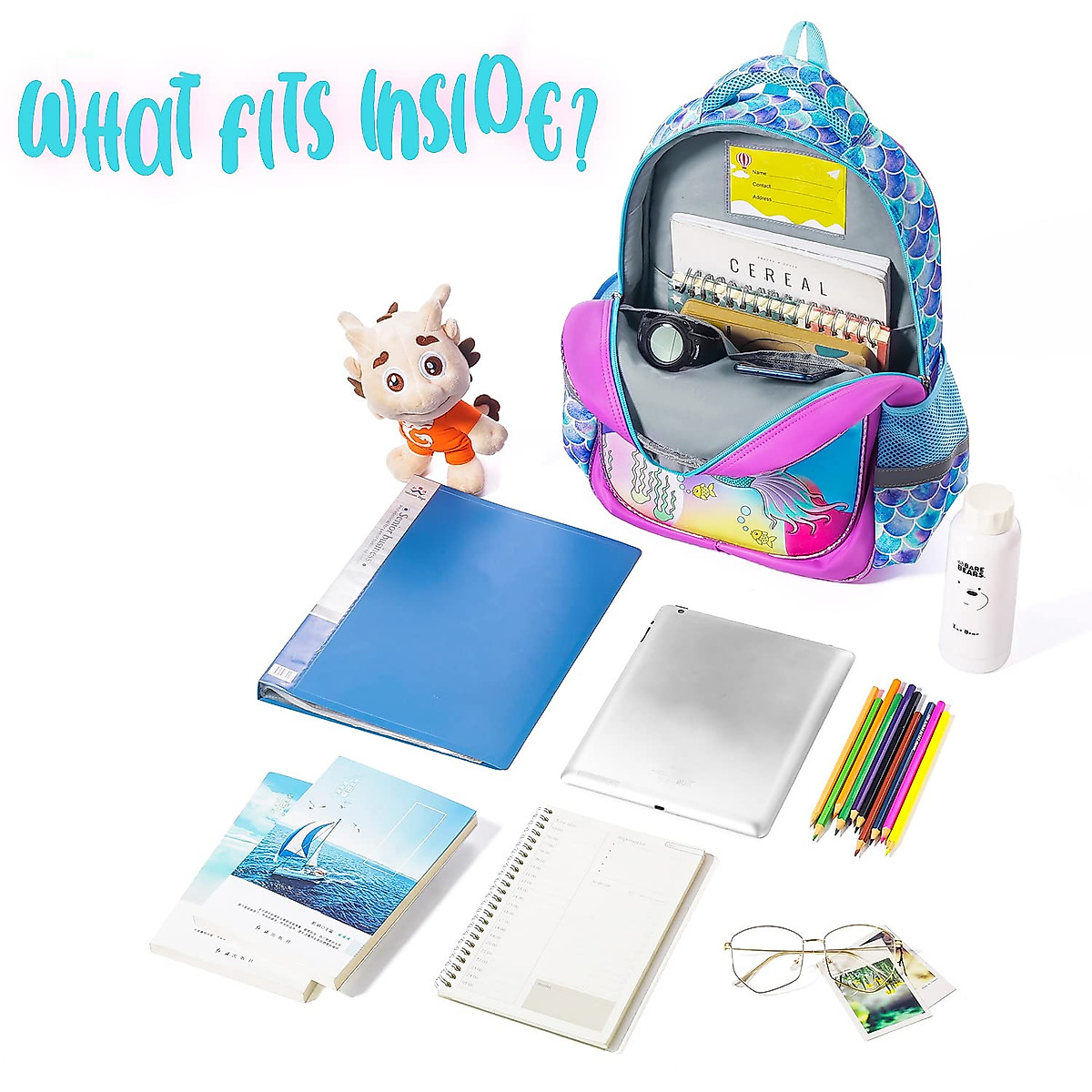 Spring Country Girls Backpack for School, Children Casual Daypack Book Bag Rucksack (Mermaid Glitter)