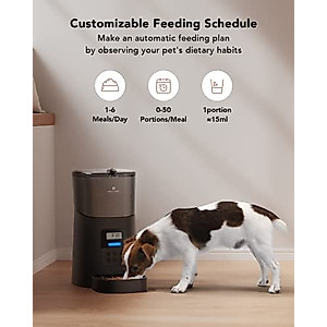 PETLIBRO Automatic Dog Feeder 6L Auto Dry Food Dispenser for Large Breed with Lock Lid for Naughty Pet, Timed Cat Feeder Low Food LED Indication with Anti-Clog Design Up to 50 Portion & 6 Meals Daily