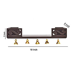 DecorDen Wooden Wall Mount Temple for Home,Wooden Home Temple/Wall Shelf/Pooja Mandir/Pooja Stand/Wooden Mandir/Devghar/Devara/Pooja Shelf/Small Temple for Office (Brown 2)