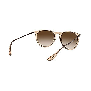 Ray-Ban RB4171 Erika Round Sunglasses, Transparent Light Brown/Brown Gradient Dark Brown, 54 mm