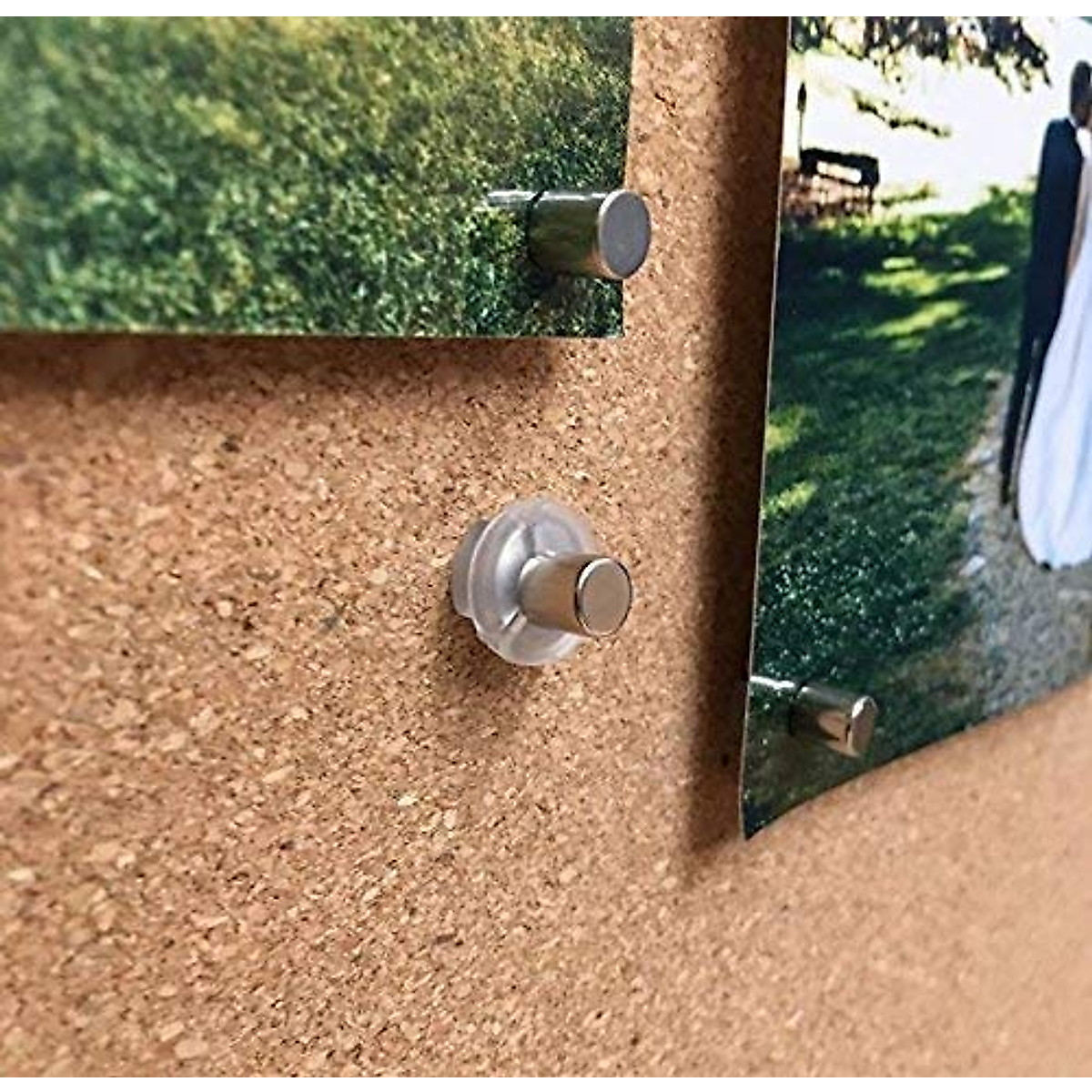 Thumb Tack Magnets, Innovative for Bulletin Office Pin Set, Magnetic Hangers for Class & School & Home, Silver Cylinder, Suitable on Poster, Map, Photo, Picture, Strong Pushpin Tacks - Bullseye Office