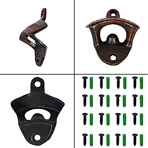 HAIICEN Aged Copper Wall Mount Beer Bottle Opener Cast Iron Beer Cap Opener Open Here for Patio Party Gifts (Pack of 3)