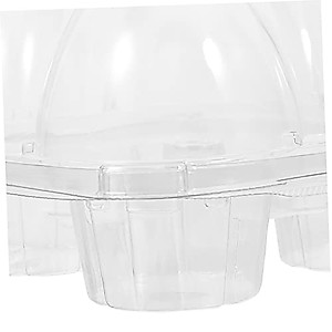 Zerodeko 30 pcs Four piece cake box mini containers clear container with lid mini paper cups transparent cupcake holders cake containers with lids muffin gifts carriers egg tart container