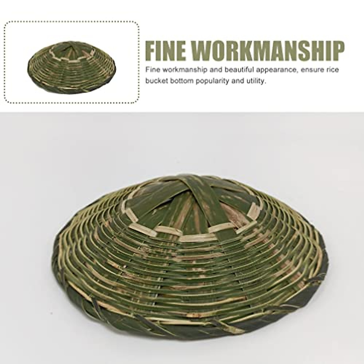 Zerodeko Wok Sticky Rice Cooking Steamer Basket Wicker Lid Traditional Replacement Steamer Basket Lid Wicker Woven Lid Rice Base for Bottom Containers