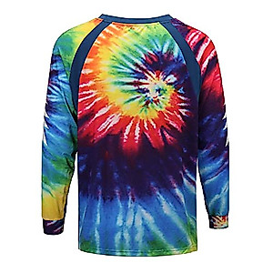 SEC.119 SEC Grateful Dead Men's Tie Dye Multicolor Swim Shirt Long Sleeve | Loose Fit | Sun Protection, Quick Dry | Officially Licensed Apparel, Extra Large