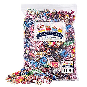 Fruit Chews By Albert's 1 Pound Assortment - All 15 Flavors Including Sours! - Blue Raspberry, Banana, Watermelon, Green Apple, Chocolate, Peach, Vanilla, Grape, Strawberry, Pink Lemonade, Cherry, Black Cherry Packaged By Snackadilly