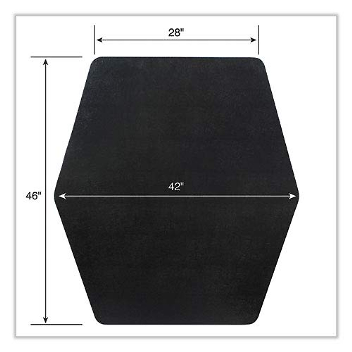 Game Zone Chair Mat, for Hard Floor/Medium Pile Carpet, 42 x 46, Black (121563)