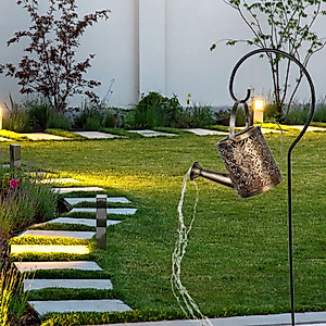 carduran Solar Garden Decor Led Art Lamp Watering Can Lights Garden Lawn Lamp Waterproof Durable LED Stars Shower Garden Art Light Decoration for Home A