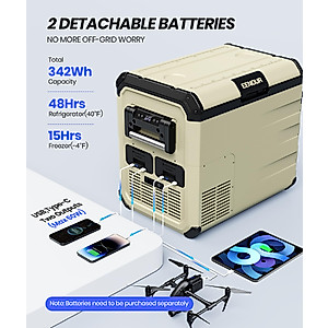 EENOUR 12V Refrigerator Portable Freezer 48 Quart/45L Battery Powered Car Fridge Energy Saving Compressor Cooler -4~50℉ 12/24V DC 110~240V AC Fast Cooling Perfect for RV Truck Van Camping Sailboat